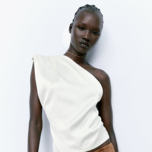Zara | Tops | Zara Asymmetrical Ruched Top | Poshmark